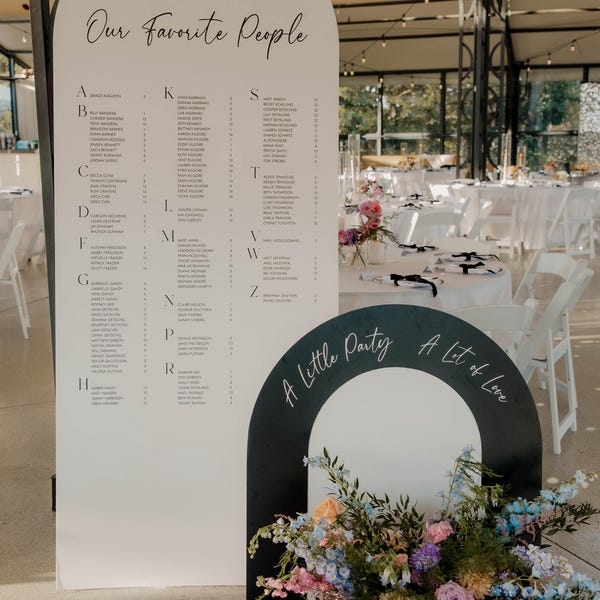 Arch Wedding Seating Chart Large Sign, Arched Panel With Easel Entrance ...