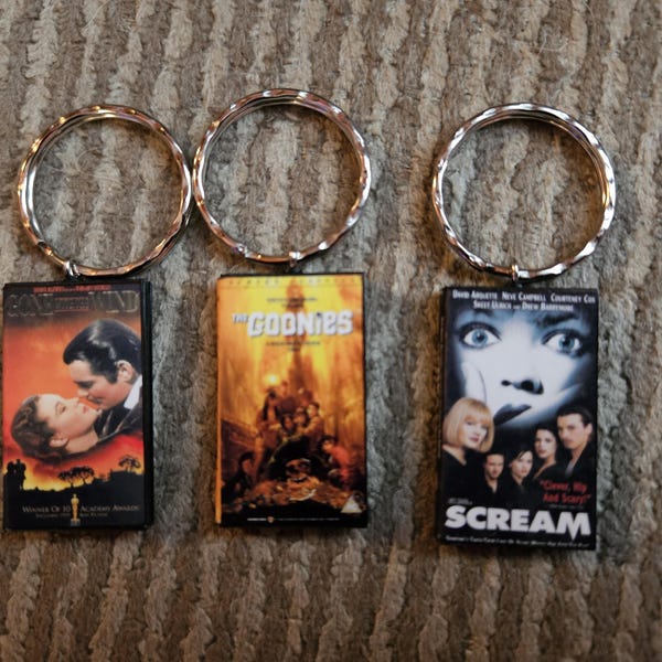Miniature VHS Movie Keyring ANY Movie You Like Novelty 80s Film Gift ...