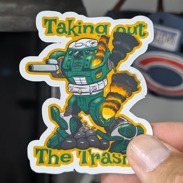 Cute Battletech Sticker | Urbanmech Chibi | Dumpster Fire - Etsy