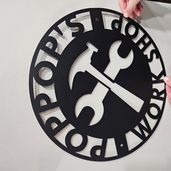 Personalized Fathers Day Sign for Dad, Papas Work Shop Metal Sign ...