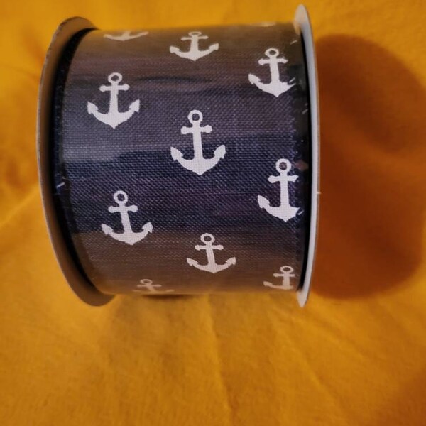 Nautical Anchor Wired Ribbon by the Roll 2.5" X 10 Yards Q517440-27 - Etsy