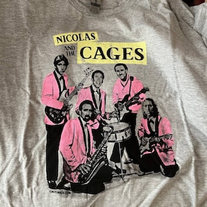 Nicolas Cage Band Shirt the original Gnuyorker Design, Hand Printed ...