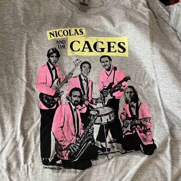 Nicolas Cage Band Shirt (the *original* Gnuyorker Hand Printed Design ...