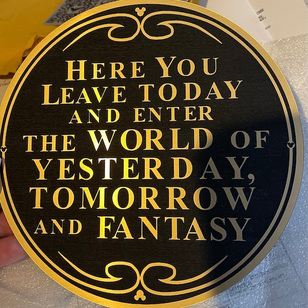 Walt Disney World Magic Kingdom Entrance Plaque - Etsy
