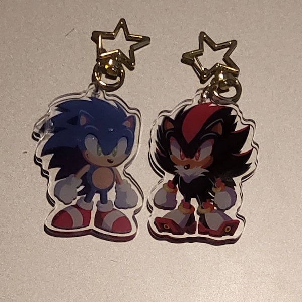 Sonic the Hedgehog and Shadow the Hedgehog Acrylic Keychains - Etsy