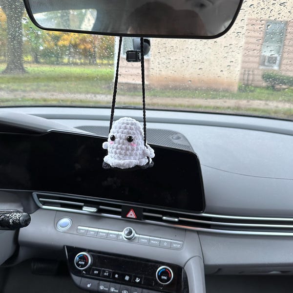 Crochet Daisy Gifts Aesthetic Car Mirror Accessories, Cute Car ...