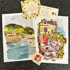 Square Boat Collage, Harbour Collage, Seaside Print - Etsy