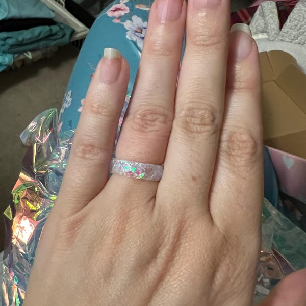 Mermaid Glitter Iridescent Ring. Chose a Color Iridescent Ring. Resin ...