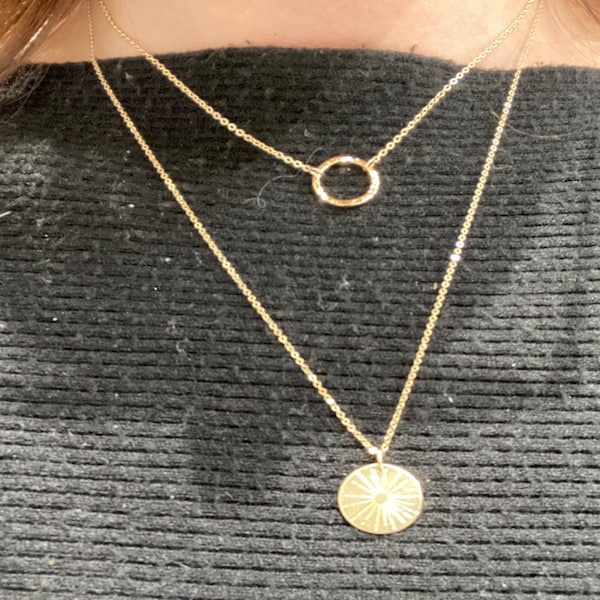 Large Sunbeam Necklace, Minimal Celestial Pendant, Sun Tarot Jewelry ...