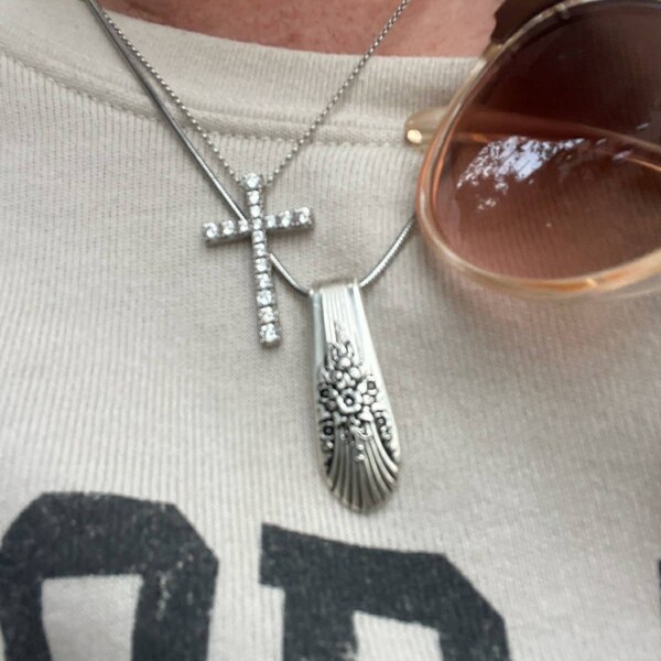 Vintage Spoon Necklace, Spoon Pendant, Fortune 1939, Silverware Jewelry ...