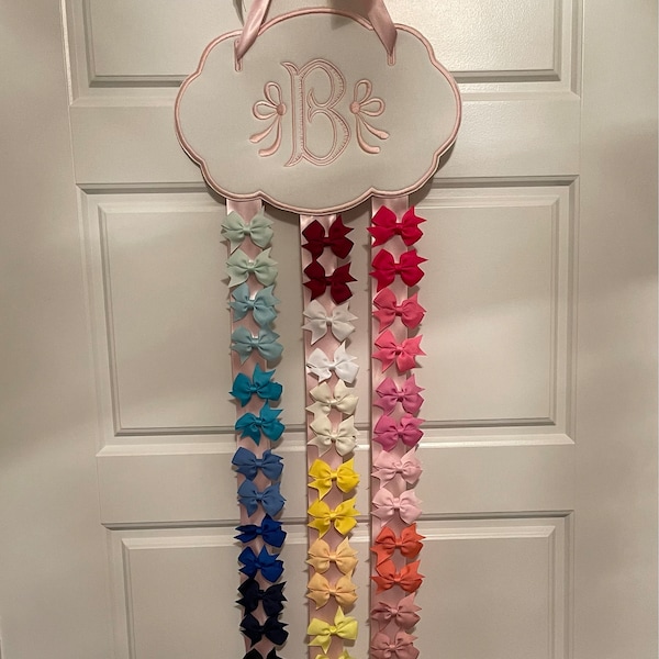 Embroidered Bow Holder | Monogrammed Bow Holder | Girls Personalized ...