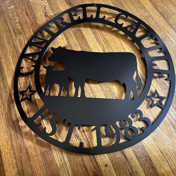 Cow Calf Metal Sign, Custom Cow/calf, Farmer Sign, Personalized ...
