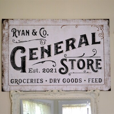 Custom General Store Sign Vintage General Store Sign Personalized ...