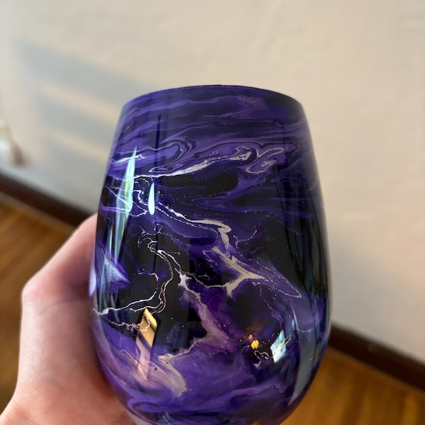 Purple and Teal Hand Painted Vase, Colorful Home Decor, Vibrant Accent ...