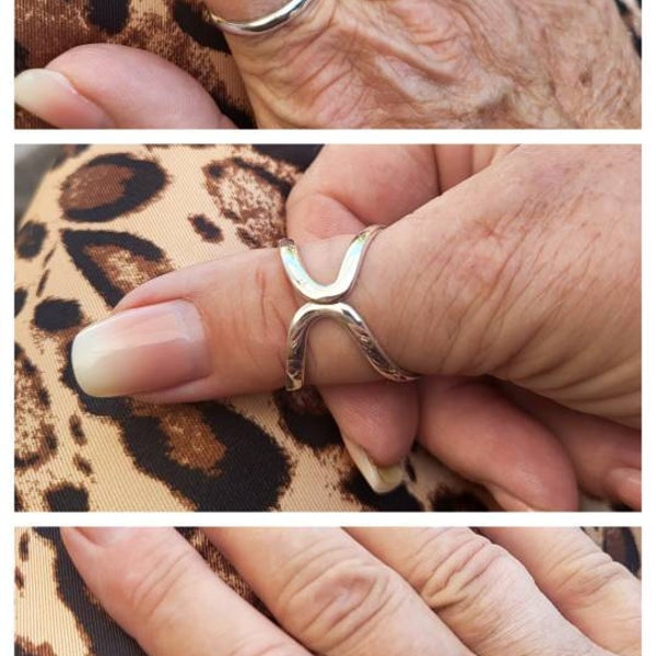 Arthritis Rings, Silver Splint Ring, Adjustable Ring for PIP or DIP ...