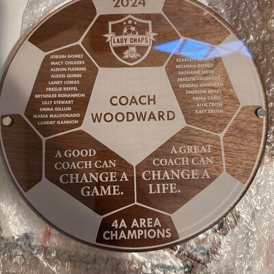 Personalized Wood Acrylic Soccer Coach Plaque, Gift for Soccer Coach ...
