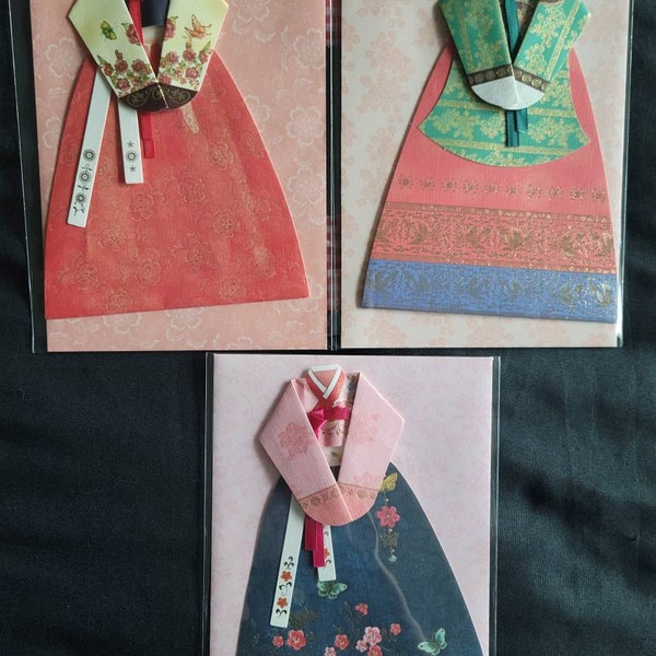 Korean Hanbok Card - Korean Traditional Clothes Shape Special Card - Etsy
