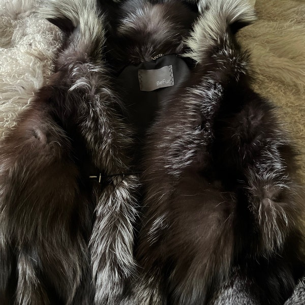 Real Fox Fur Coat, Canadian Red Fox Fur Hooded Coat. Genuine Fox Fur ...