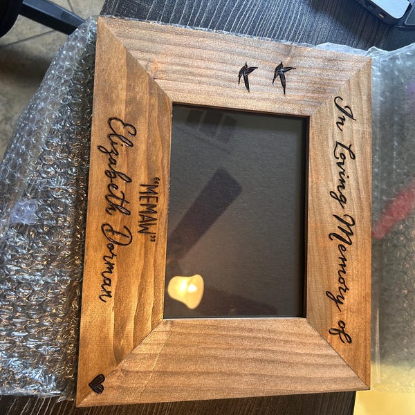 In Memory of Personalized Photo Frame Picture Frame, Custom Bereavement ...