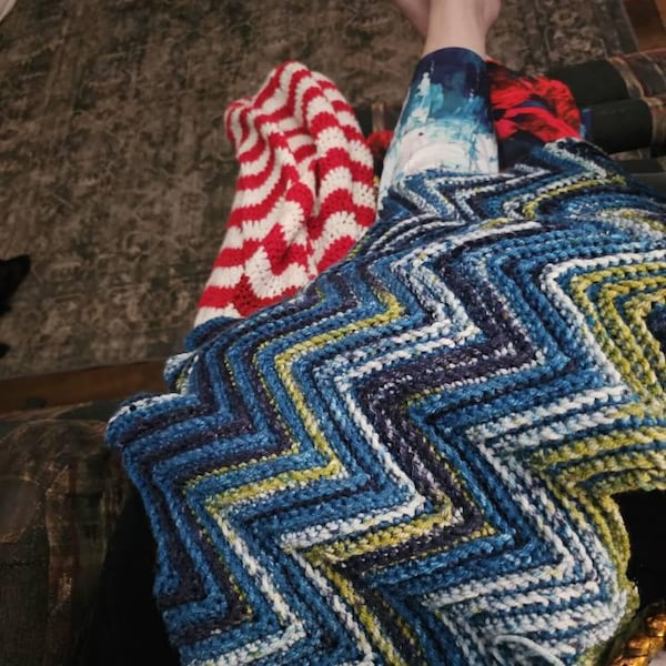 PDF Crochet Pattern: Diagonal Ripple Lapghan, Crochet C2C Blanket ...