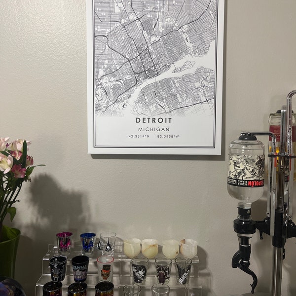Detroit Map Print Poster Canvas | Michigan Map Print Poster Canvas ...