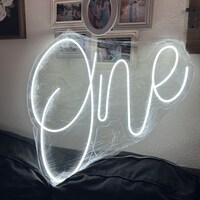 LED Neon Sign one for First Birthday Party, Scenery for Photo Studio ...