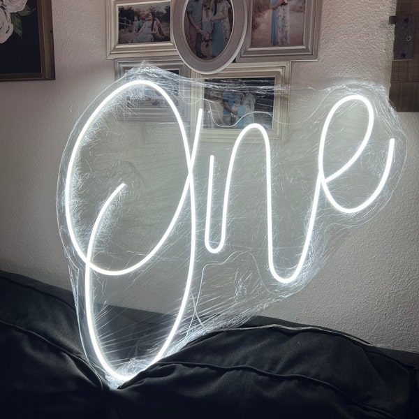 LED Neon Sign one for First Birthday Party, Scenery for Photo Studio ...