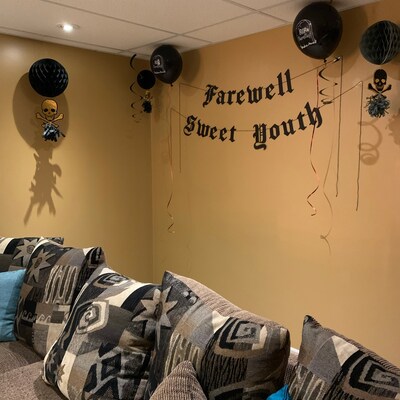 Farewell Sweet Youth Old English Goth Banner Happy Birthday - Etsy
