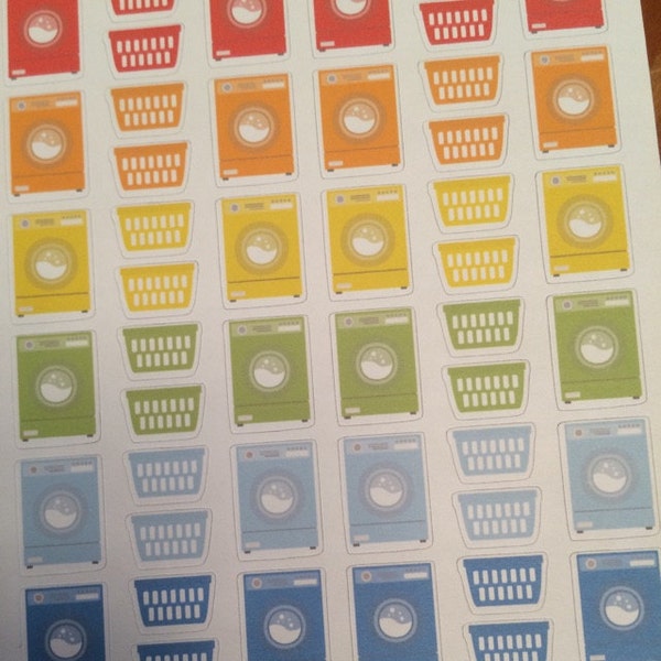 Laundry Planner Stickers - Cleaning Planner Stickers - Washing Machine ...