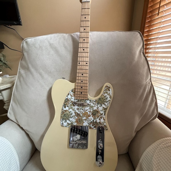 Custom Fender Style Pickguards - Fit Strat and Tele - Faded Floral and ...