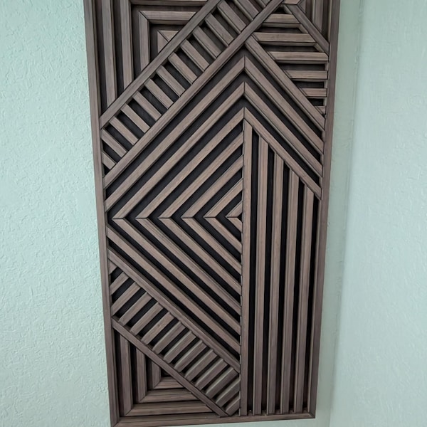 Modern Wood Wall Art Set | Large Modern Wood Wall Hangings | Geometric ...