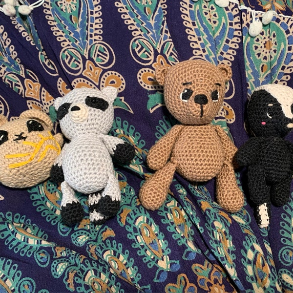 Crochet Skunk Amigurumi Pattern: Mini Woodland Animal (PDF Tutorial in ...