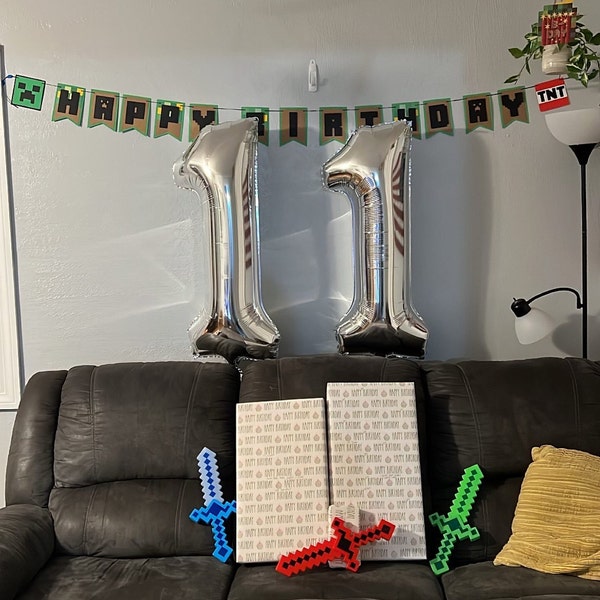 Light up 8-bit Pixel Diamond Sword LED Flashing - Etsy