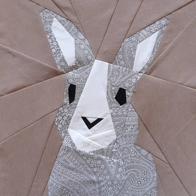 Rabbit Portrait Easy Foundation Paper Pieced Quilt Pattern - Etsy