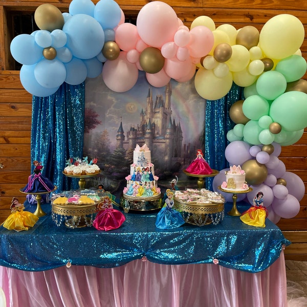 PRINCESS CASTLE Birthday Backdrop - Party Backdrop - Party Banner ...