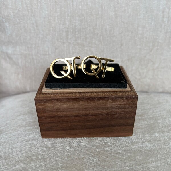 Sterling Silver Initial Cufflinks - Personalized Name Cufflinks - Groom ...