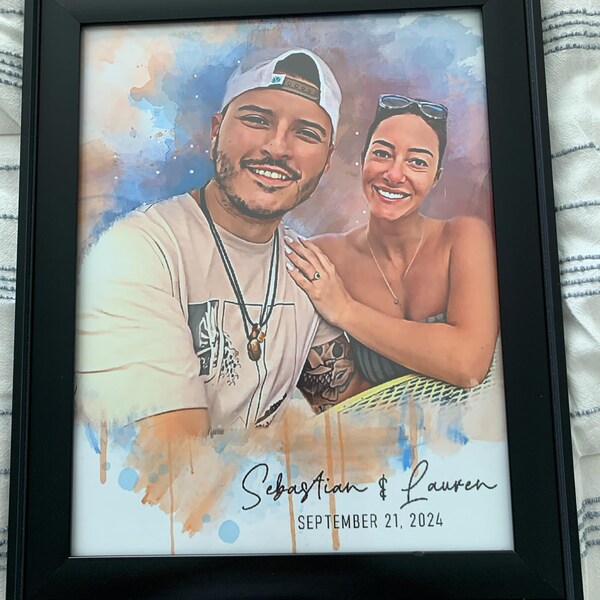 Custom Portrait From Photo, Personalized Wedding Gift, Watercolor ...