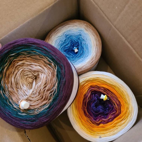 Make Your Own Colourway Gradient Yarn Cake, 50% Cotton/50acrylic Ombre ...