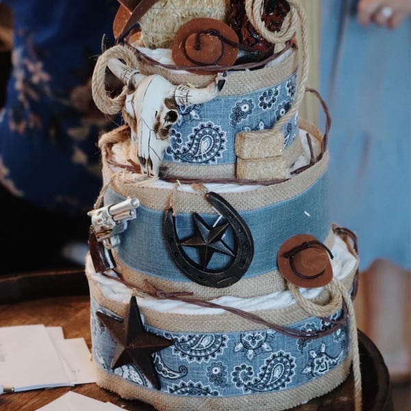 Cowboy Theme Diaper Cake-western Diaper Cake-cowboy Theme Baby Shower ...