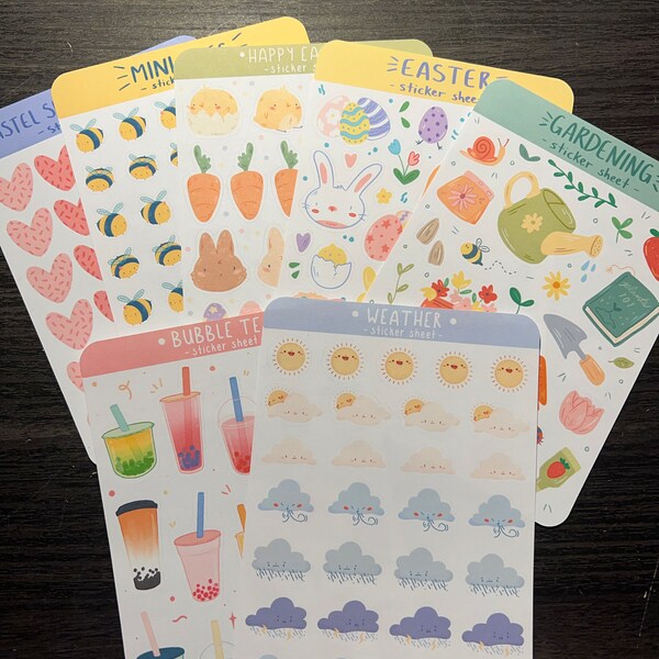 Easter Sticker Sheet - Planner & Journal Stickers - Etsy