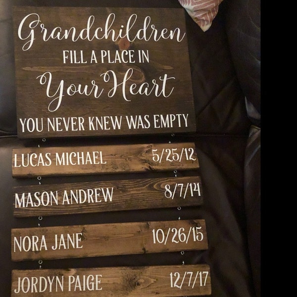 Personalized Wooden Sign for Grandparents, Christmas Gift for Grandma ...