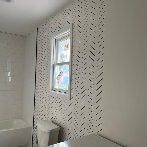 Geometric Wall Stencil | Square Plaid Wall Stencil | Diagonal Plaid ...