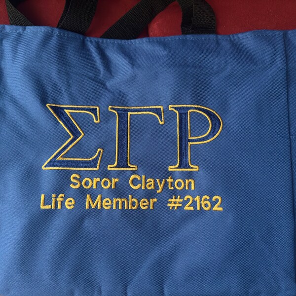 Delta Sigma Theta Personalized Embroidered Convertible Tote Bag ...