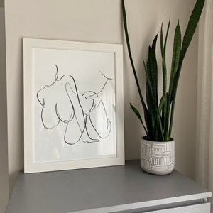 High Quality One Line Art Sexy Couple Printable Wall Digital Prints ...