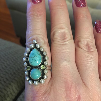 Authentic NICK BILL Handcrafted Glossy Black Onyx 5 Stone Sterling ...