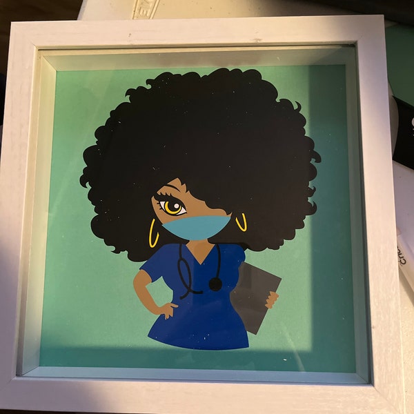 Nurse With a Mask Svg - Black Woman Svg - Afro Woman Svg - Svg Cutting ...