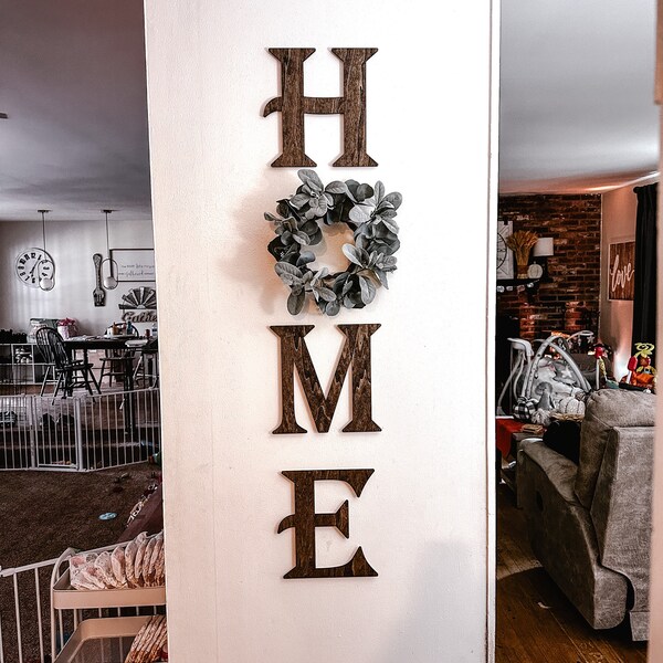 HOME Letters Dark Walnut | HOME Sign | Stained Dark Walnut | Home Décor ...