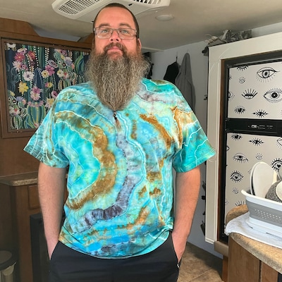 Geode Tie Dye Shirt, Psychedelic Clothing, Tye Dye Shirt, 50th Birthday ...