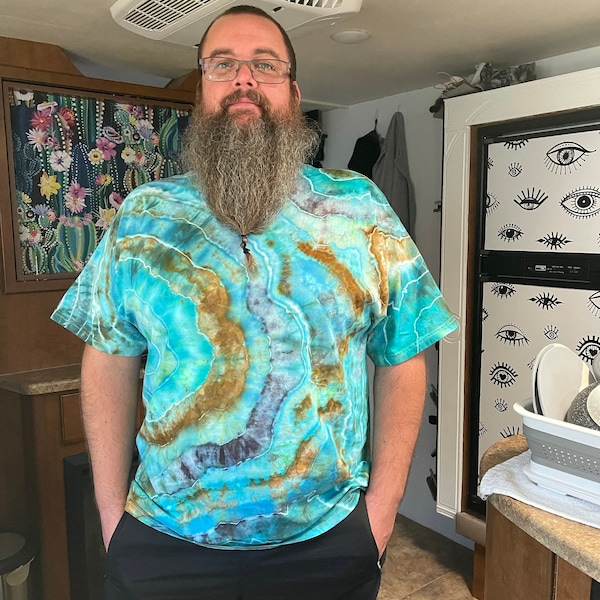 Geode Tie Dye Shirt, Psychedelic Clothing, Tye Dye Shirt, 50th Birthday ...
