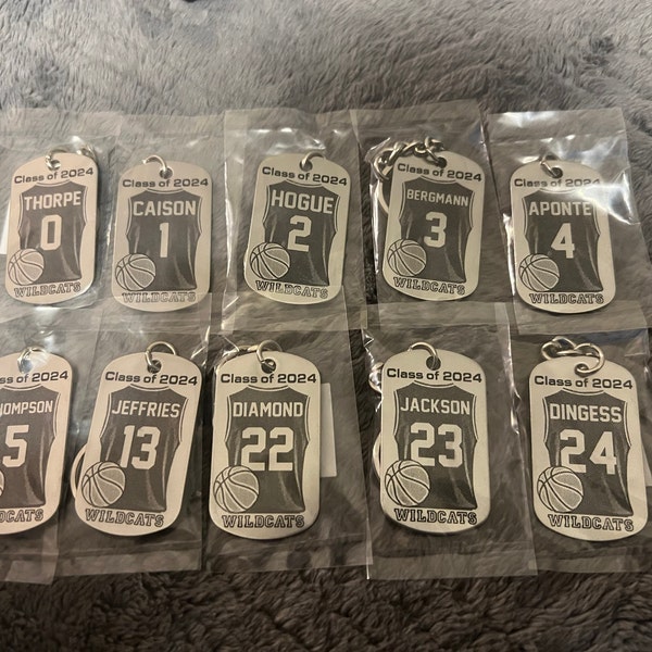 BASKETBALL Player Graduation Keychain or Bag Tag, Personalized FREE ...